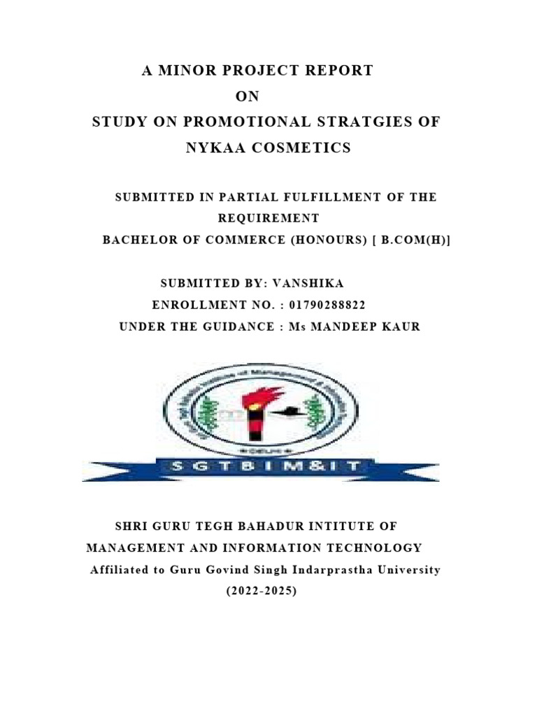 Minor Project On Nykaa Project VANSHIKA | PDF | Retail | Mail Order