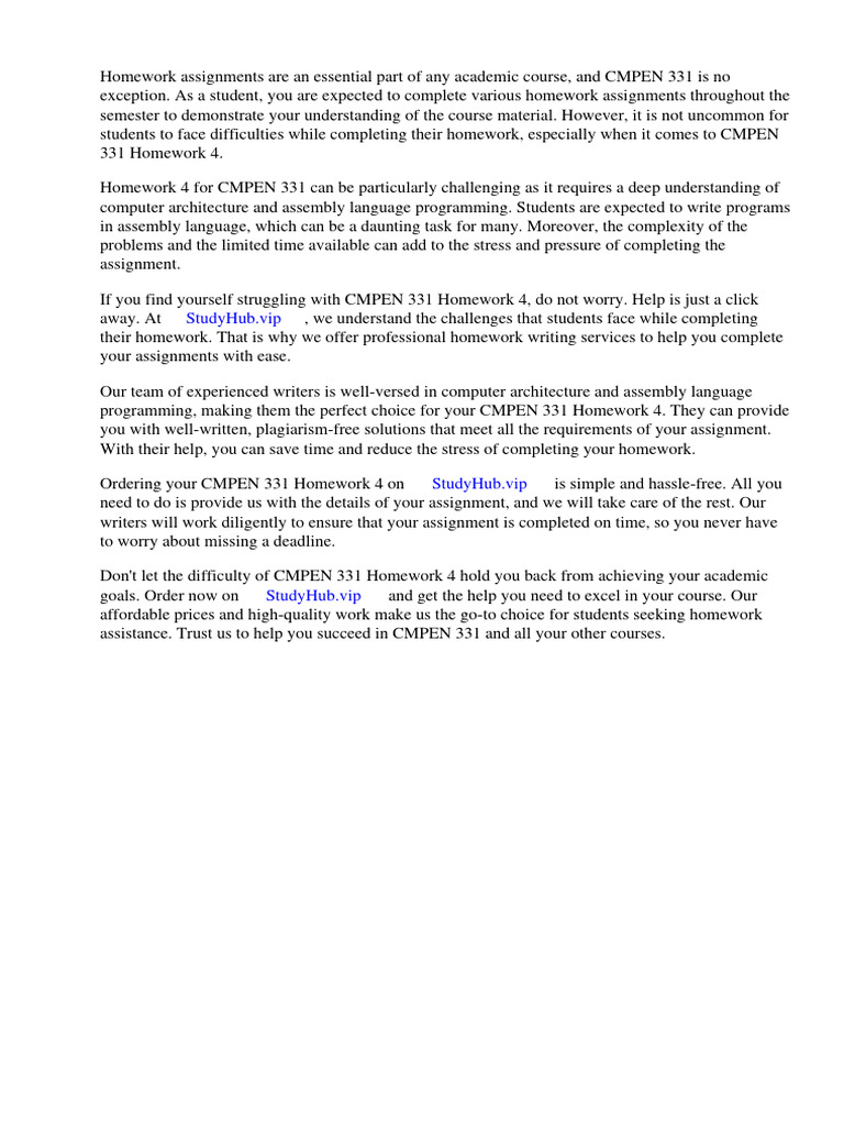 Cmpen 331 Homework 4 | PDF | Text File | Homework
