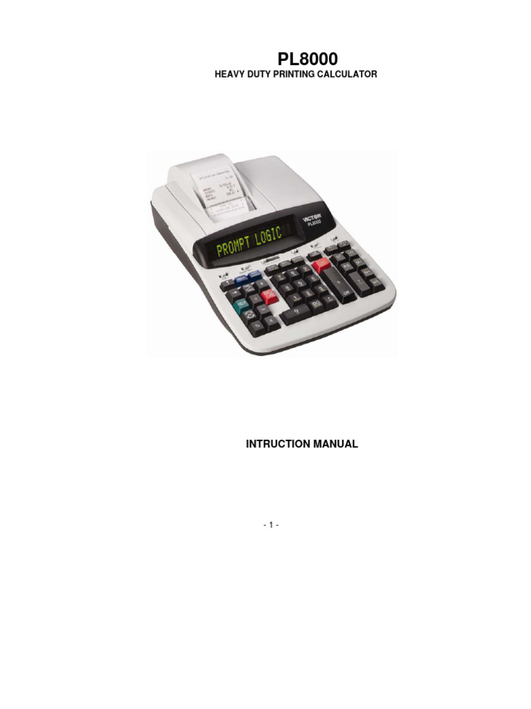 Victor Pl8000 | PDF | Calculator | Multiplication