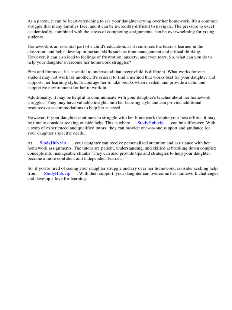 Daughter Cries Over Homework | PDF | Homework | Learning