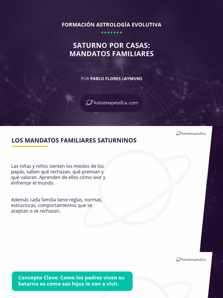Mandatos Familiares y Saturno | PDF | Autoestima | Aprendizaje