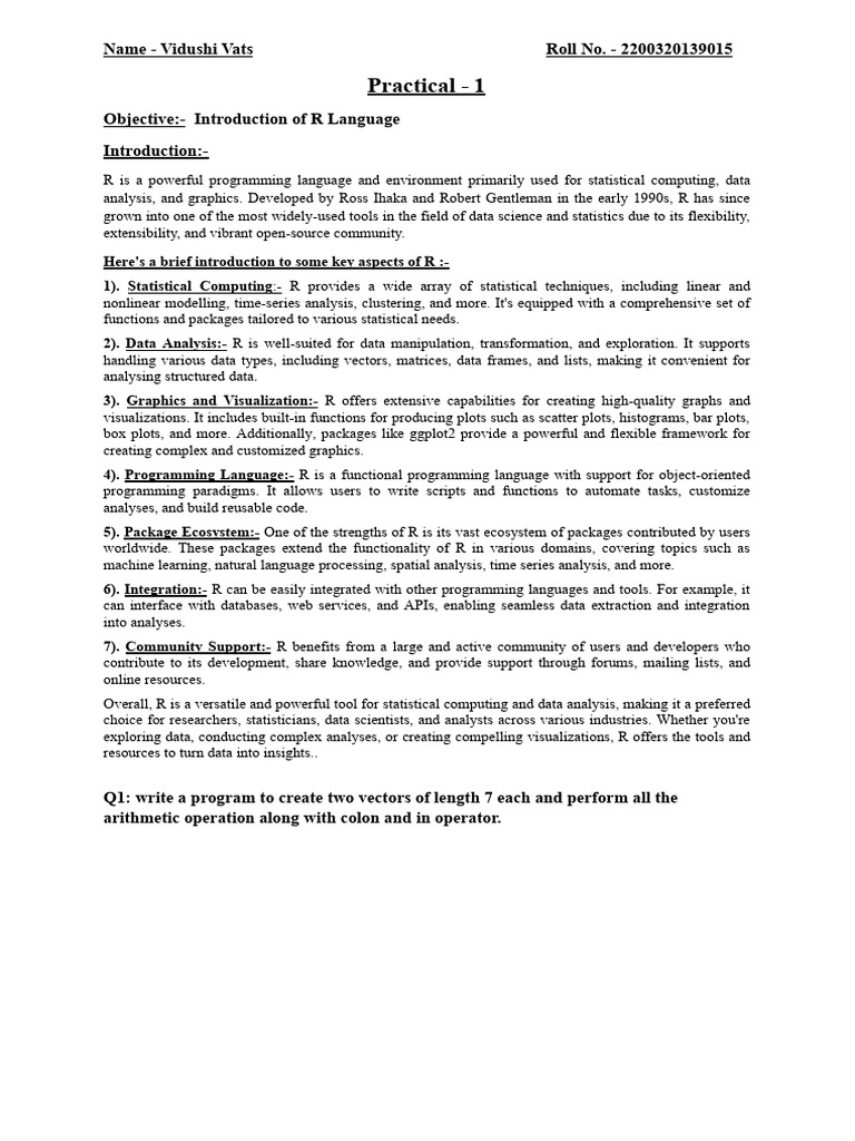 DATA ANALYTICS Practical 1 | PDF | Computer Programming | Data Analysis