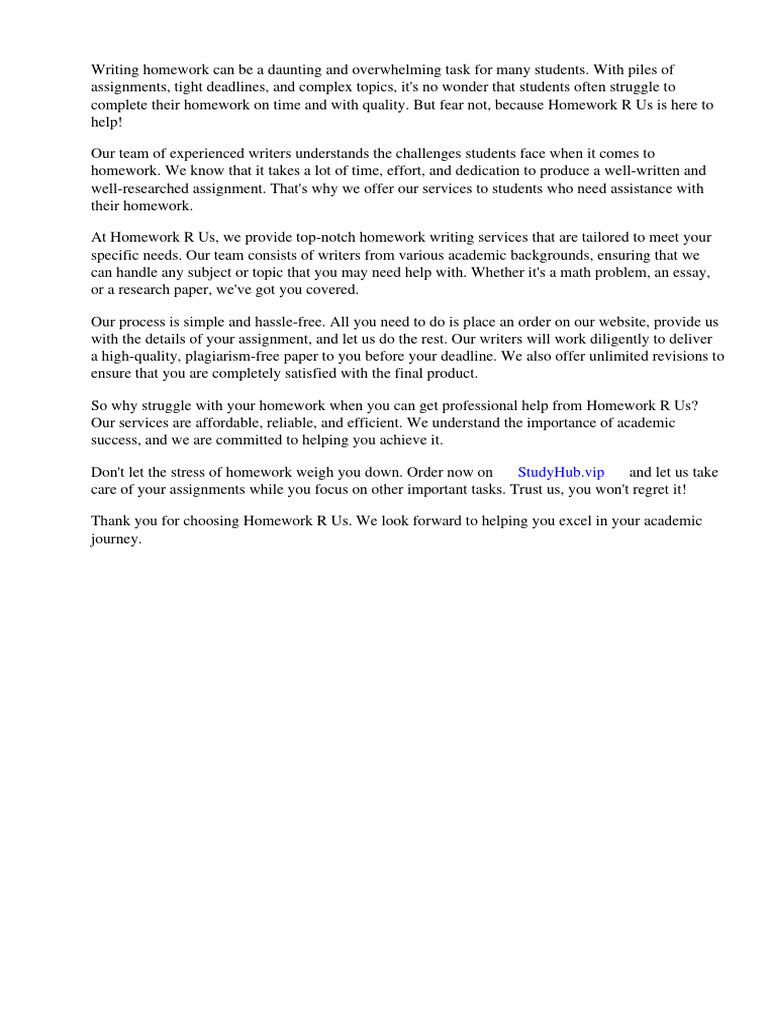 Homework R Us | PDF | Homework | Learning