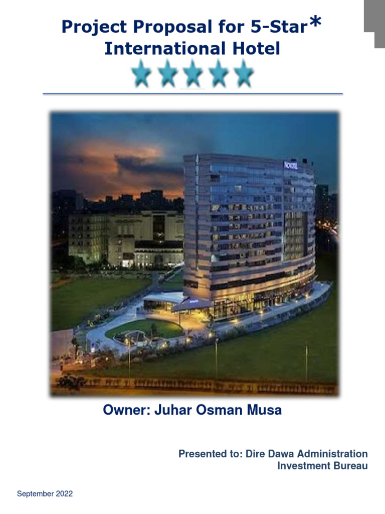 Project Proposal For 5 Star Hotel | PDF | Tourism | Internal Rate Of Return