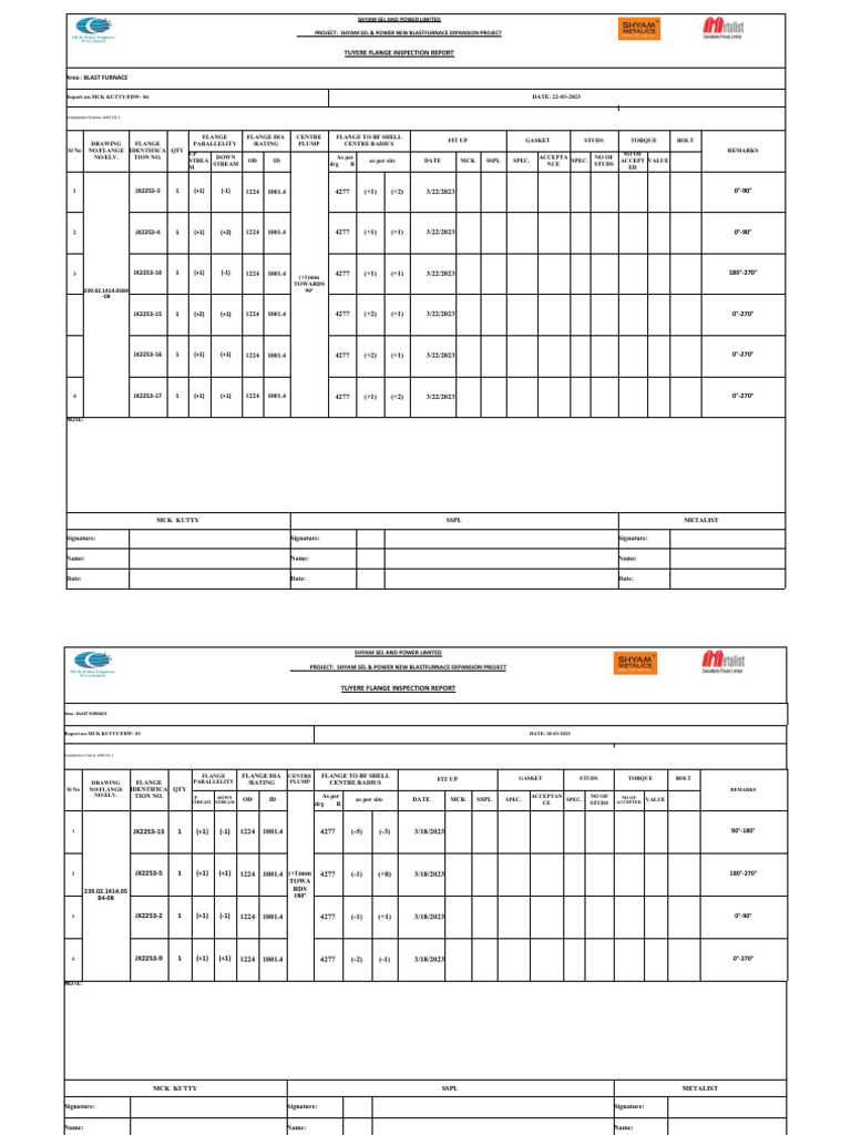 Flange Inspection | Download Free PDF | Plumbing | Mechanical Engineering