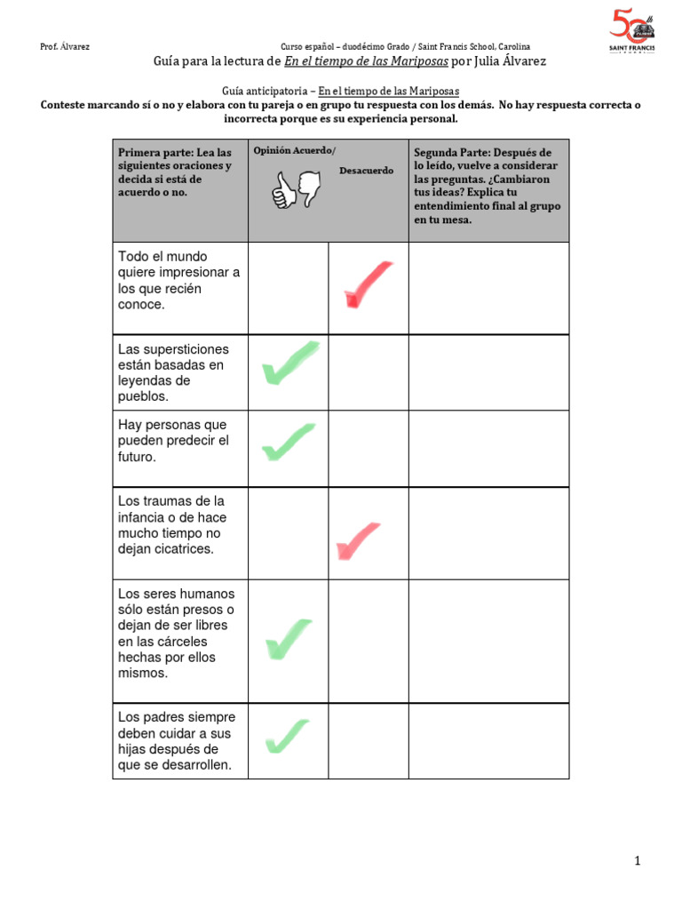 Check Mark - en El Tiempo de Mariposas | PDF