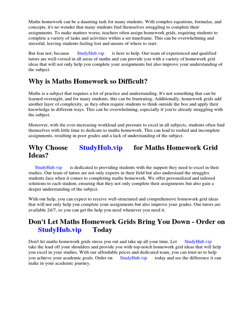 Maths Homework Grid Ideas | PDF | Algebra | Mathematics