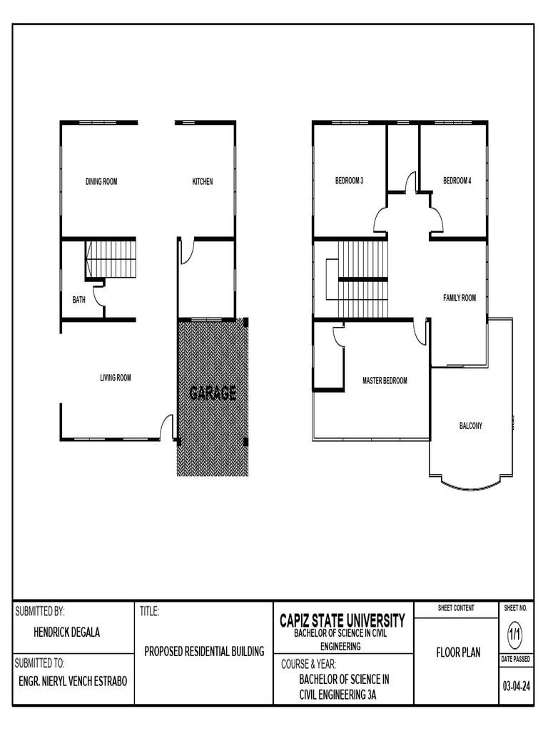 Proposed Residential Building Floor Plan | PDF