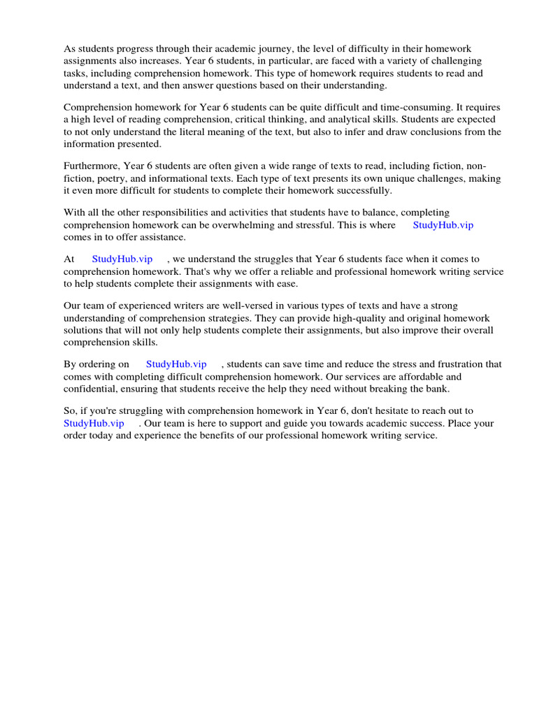 Comprehension Homework Y6 | PDF | Reading Comprehension | Facebook