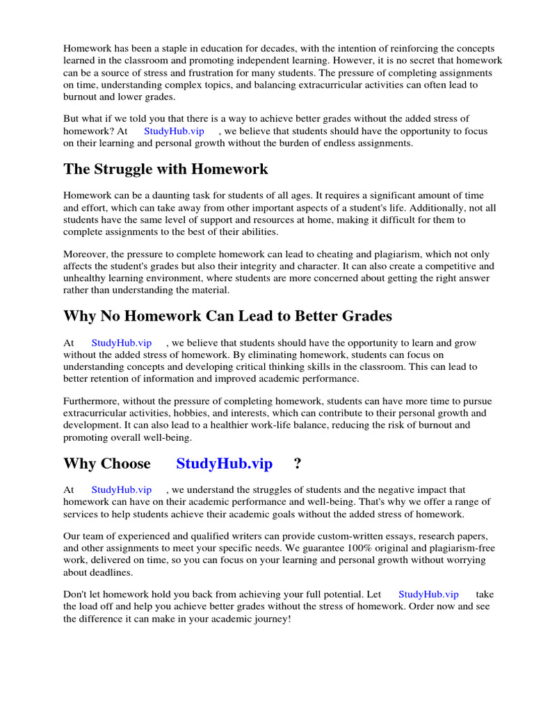 No Homework Better Grades | PDF | Homework | Schools