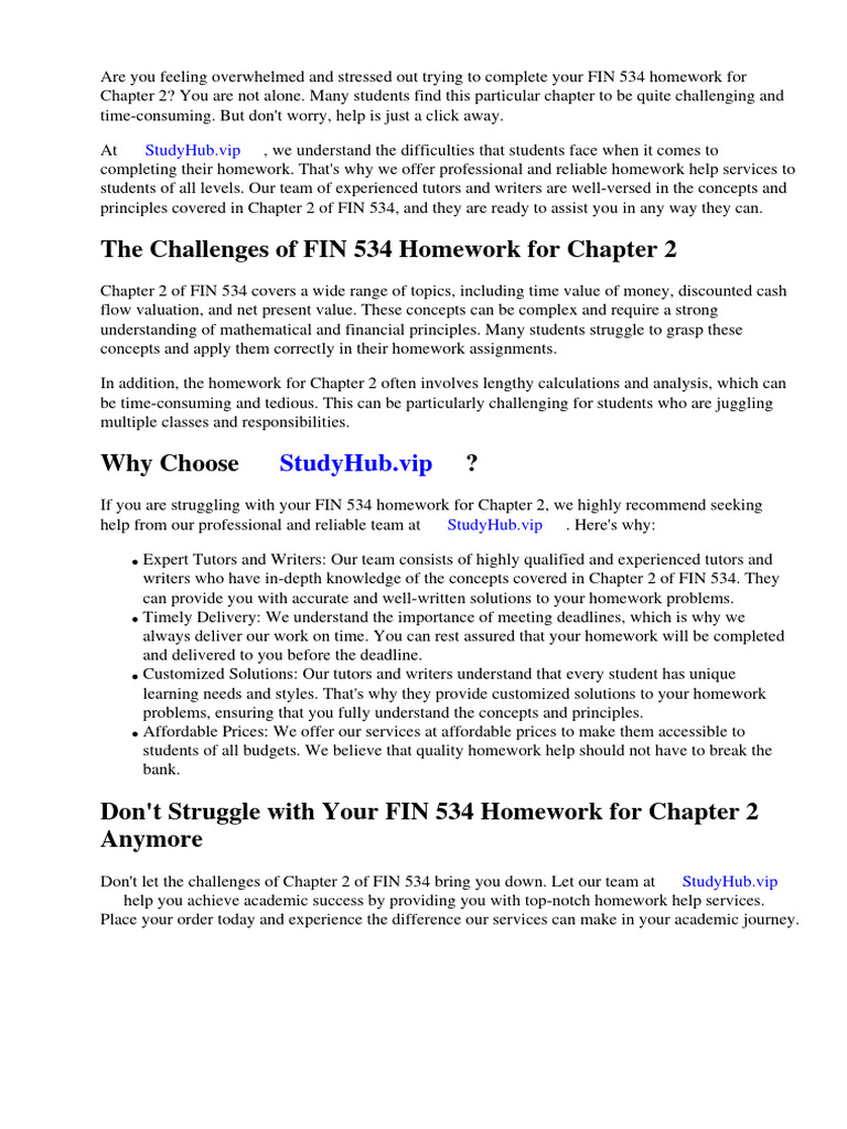 Fin 534 Homework Chapter 2 | PDF | Electronic Publishing | Interest