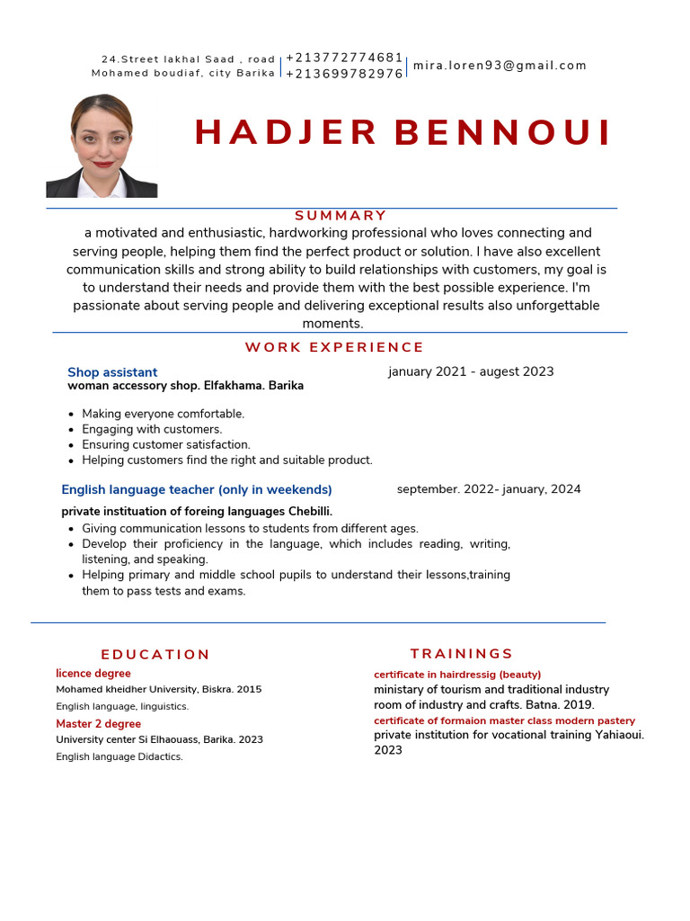 CV Hadjer | PDF