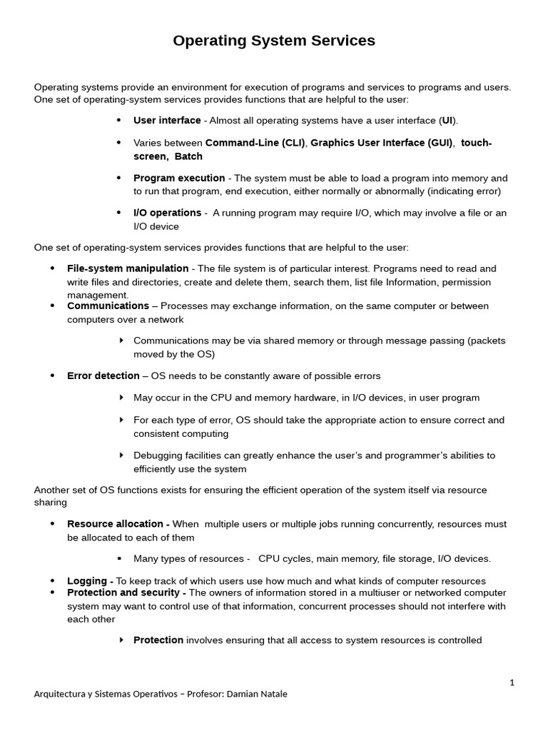Servicios Del Sistema Operativo | PDF | Operating System | Graphical User Interfaces