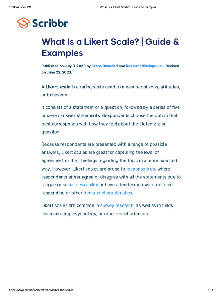 What Is A Likert Scale - Guide & Examples | PDF