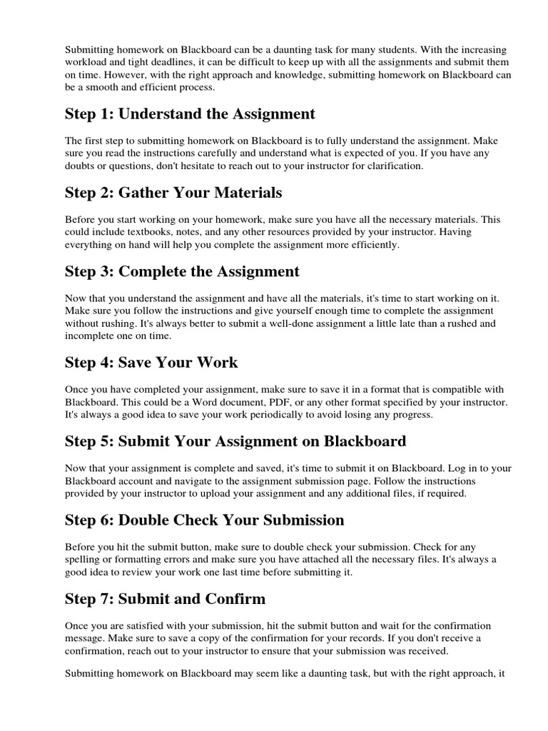 How To Submit Homework On Blackboard | PDF | Computer File | Icon ...