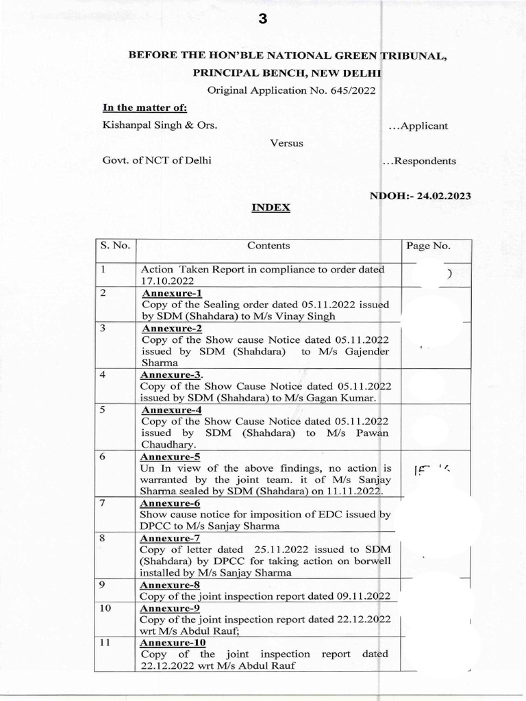 REPORT BY DPCC IN OA NO. 645 of 2022 (KISHANPAL SINGH & ORS VS GOVT. OF ...