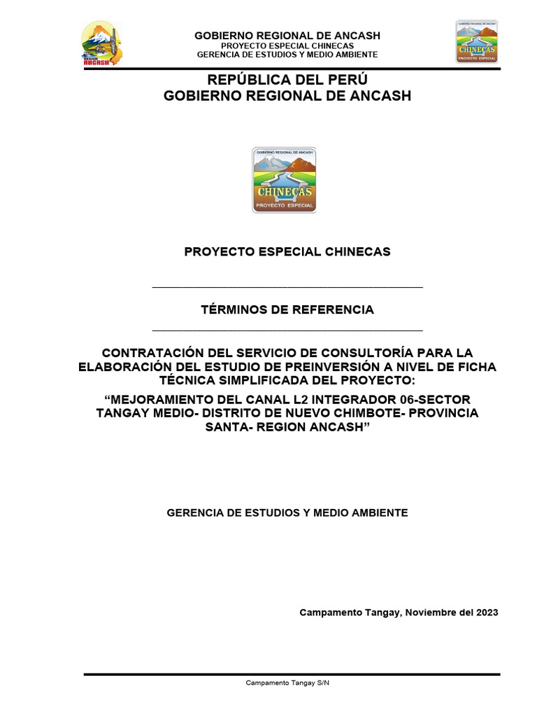 TDR Canal Integrador 06 Ficha Estandar Simplificada | Descargar gratis PDF | Presupuesto | Economias