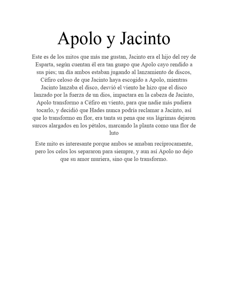 Apolo y Jacinto | PDF | Poesía