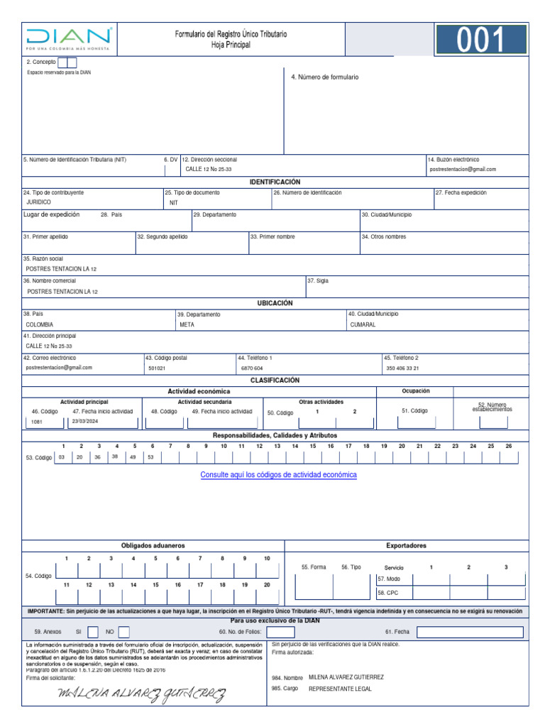 Rut Editable para Envio A La Dian. 2 | PDF | Justicia | Crimen y violencia