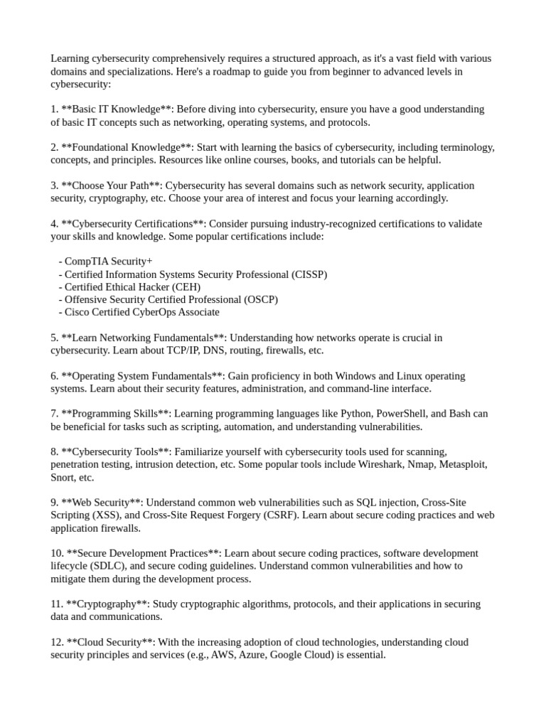 Cyber Security Pdf Security Computer Security