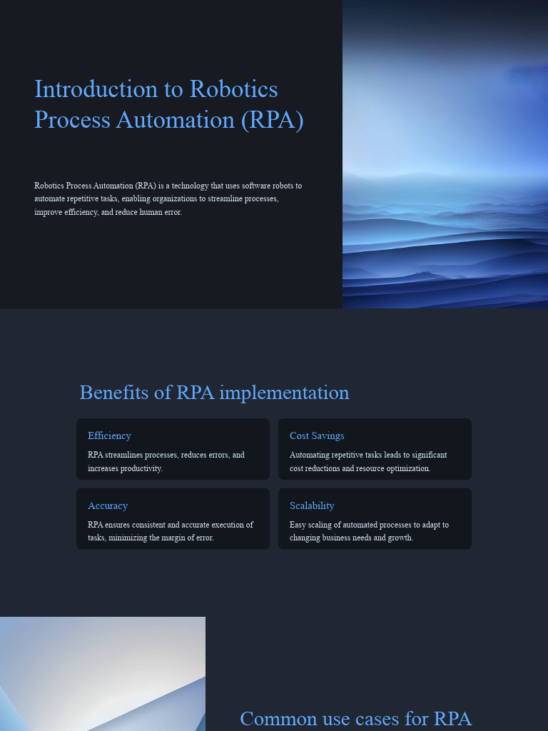 Introduction to Robotics Process Automation RPA | PDF | Automation | Business