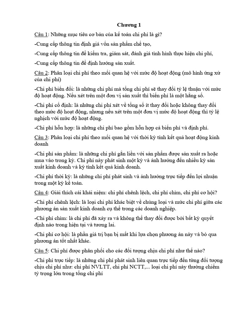 Đề cương KTCP | PDF