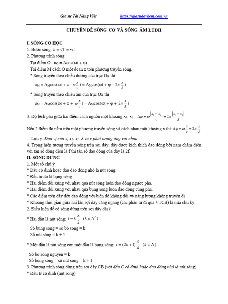 Chuyen de Song Co Va Song Am Chuyen de Song Co Va Song Am LTDH | PDF