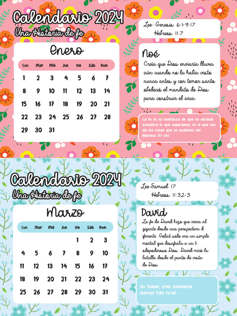 Calendario 2024 Fe | PDF