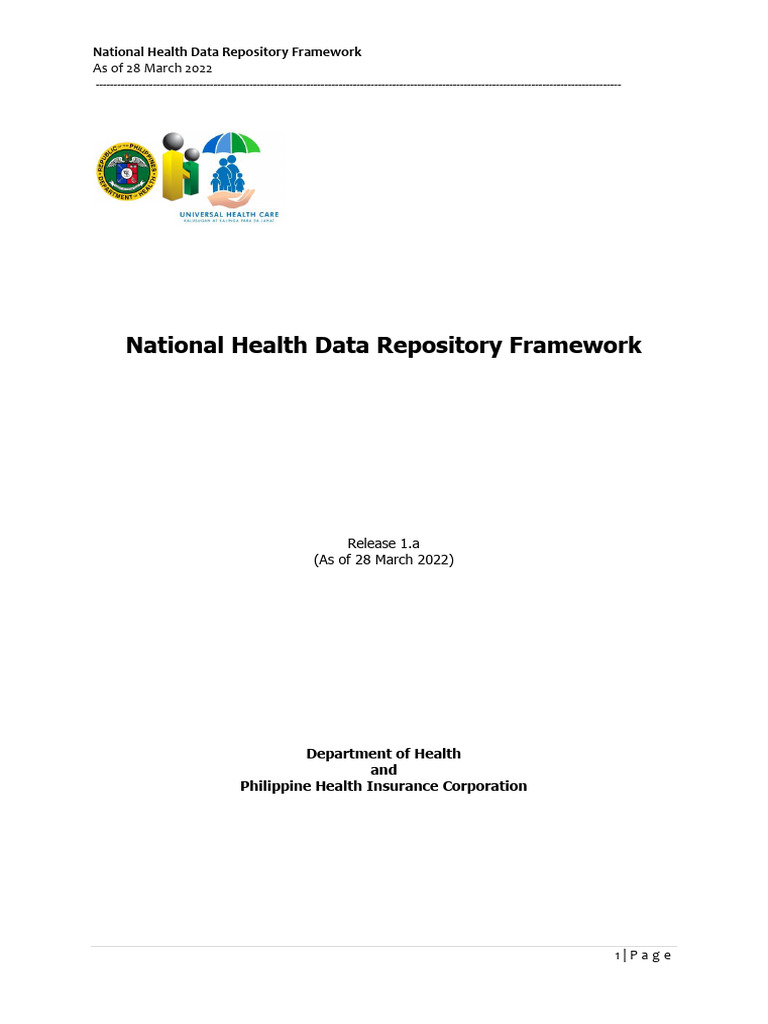 Philippines NationalHealthDataRepositoryFramework03282022 | PDF ...