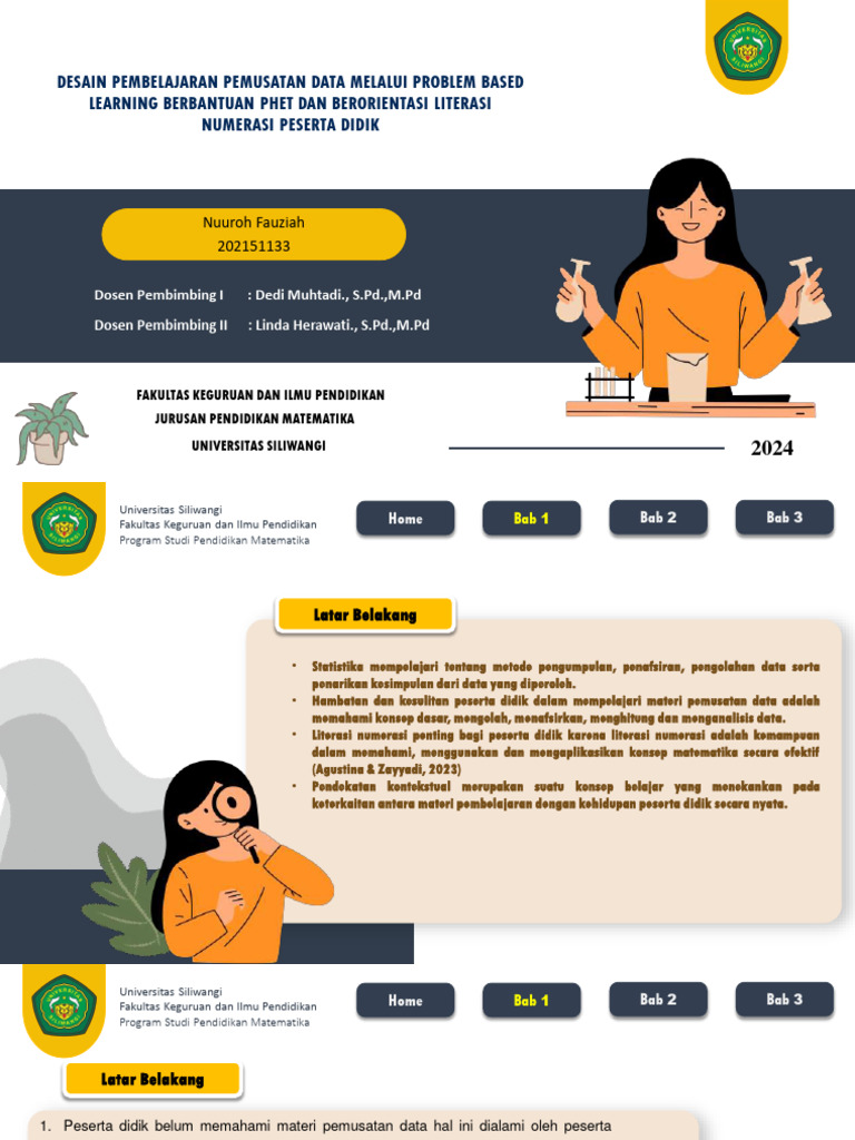 contoh PPT Seminar Proposal desain pembelajaran pemusatan data | PDF