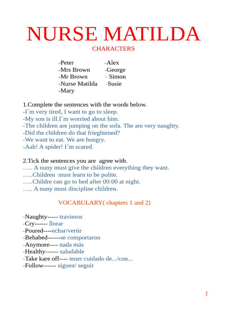 Nurse Matilda | PDF | Language Arts & Discipline | Self-Improvement