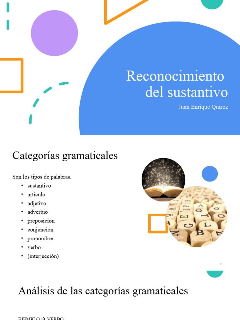Reconocimiento Del Sustantivo | Descargar gratis PDF | Palabra | Sustantivo