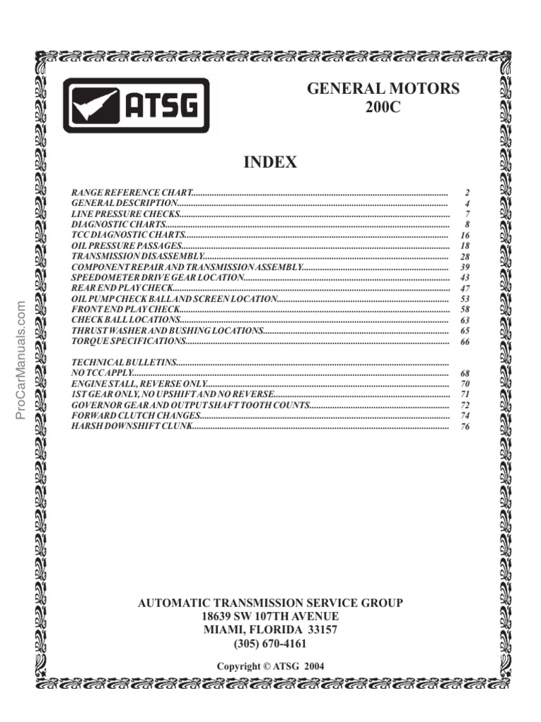 GM THM 200c Atsg Automatic Transmission Service Group | PDF | Automatic ...