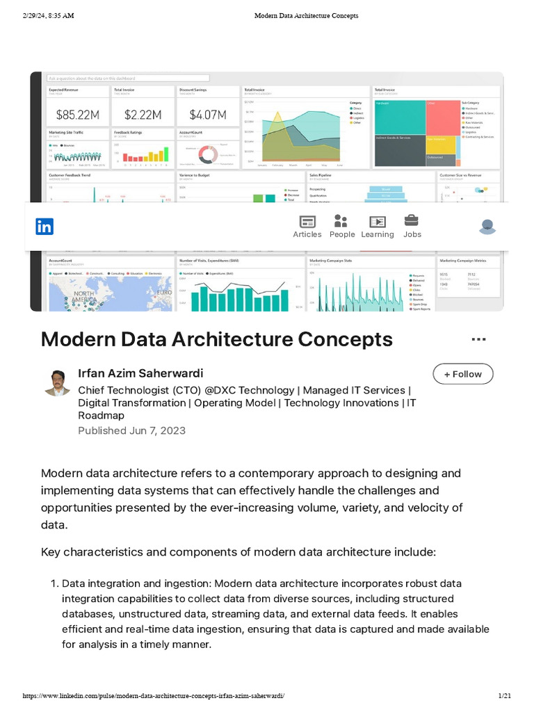 Modern Data Architecture Concepts | PDF | Data Warehouse | Data