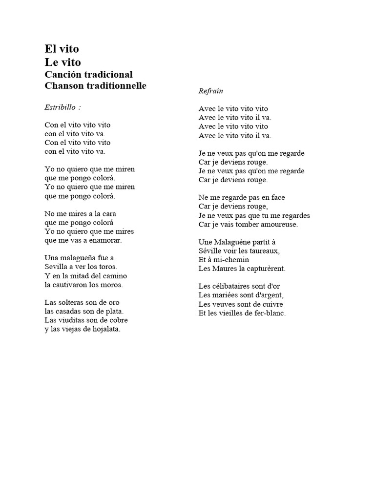 El Vito:paroles | PDF