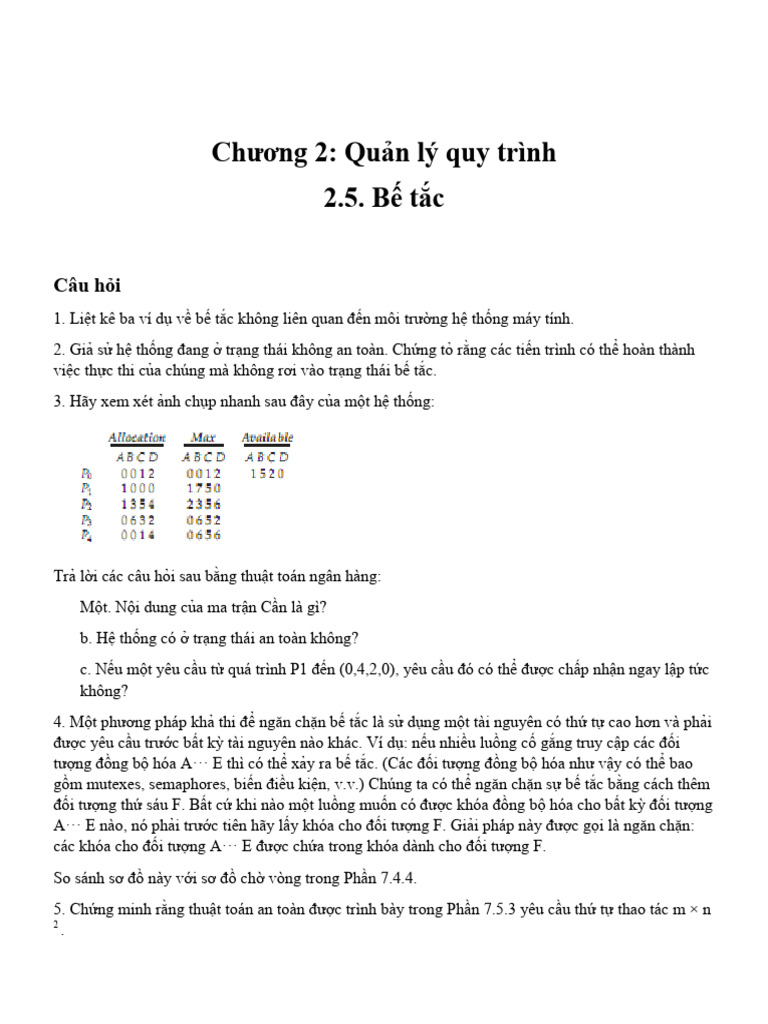 Chapter2.5-Deadlock Question 26 | PDF