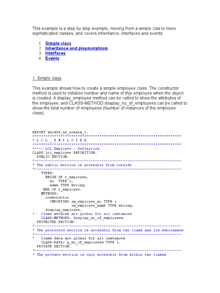Step By Step Example Of Abap Objects Pdf Method Computer Programming Inheritance Object 6111