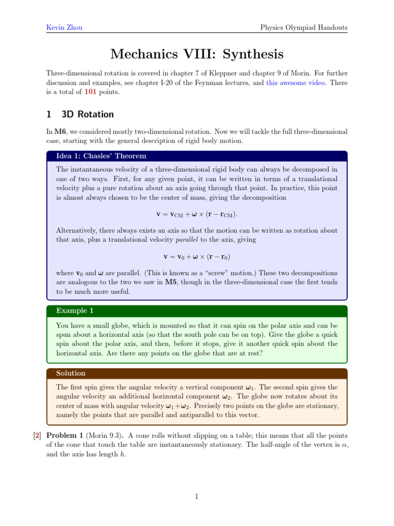 M8bfadadfb | PDF | Rotation Around A Fixed Axis | Rotation