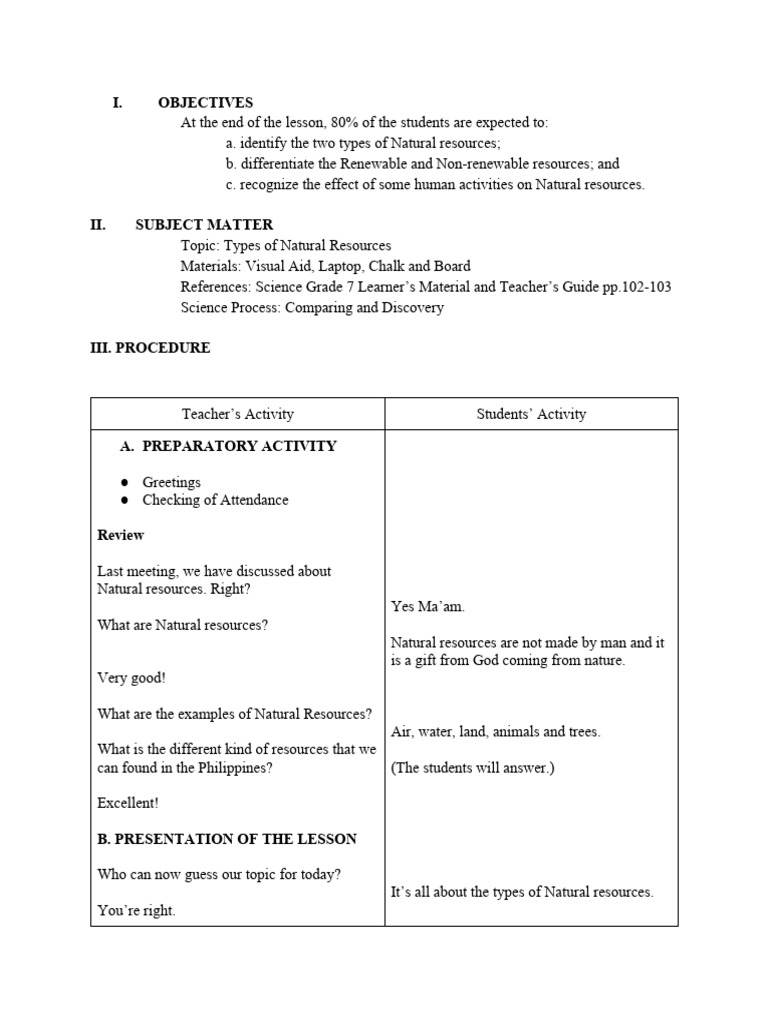 Simple DLP TYPES OF NATURAL RESOURCES | PDF | Renewable Resources ...