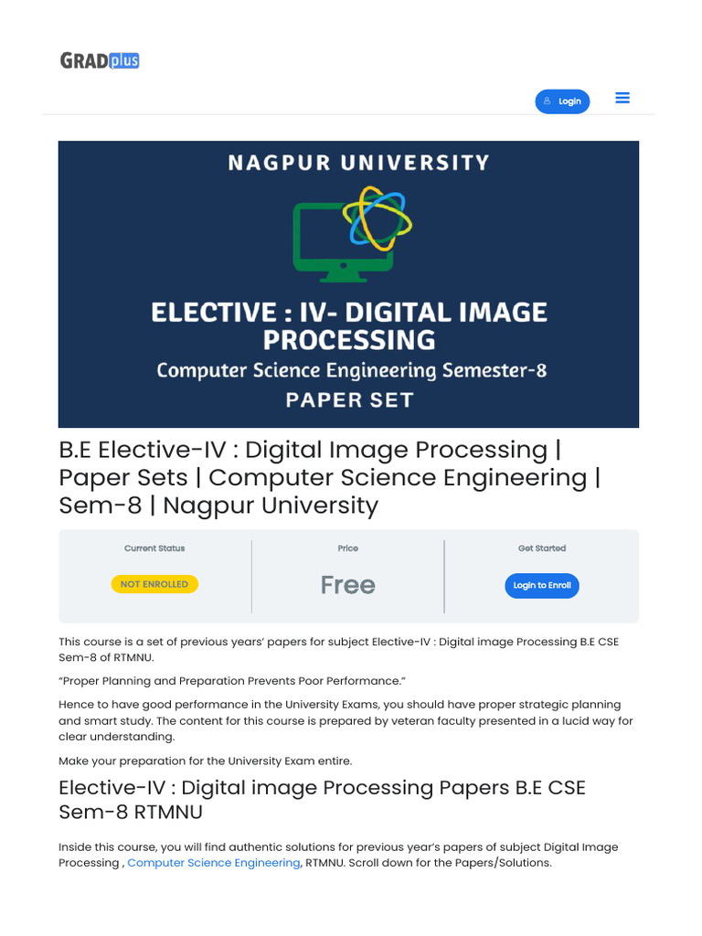 WWW Gradplus Pro Lessons Elective IV Digital Image Processing Nagpur ...
