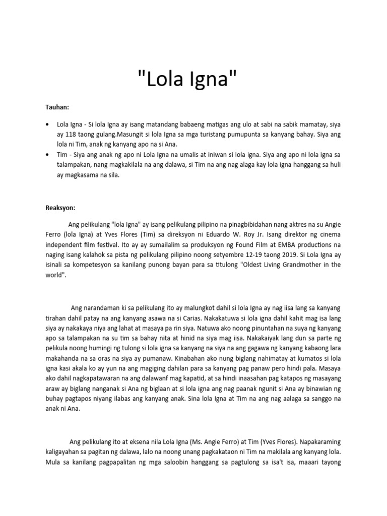 Lola Igna Pdf