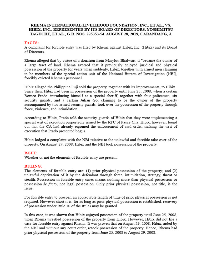 Additional Cases - Forcible Entry - DONE | PDF | Lawsuit | Complaint