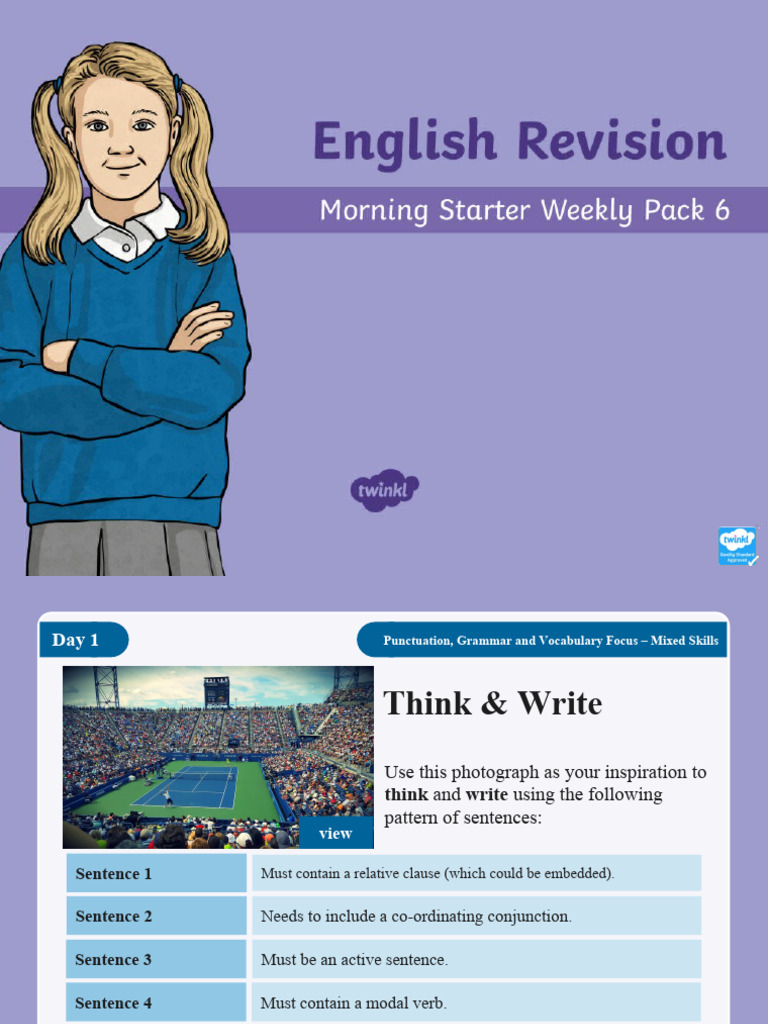 Year 6 English Revision Morning Starter Weekly PowerPoint Pack 6 | PDF ...