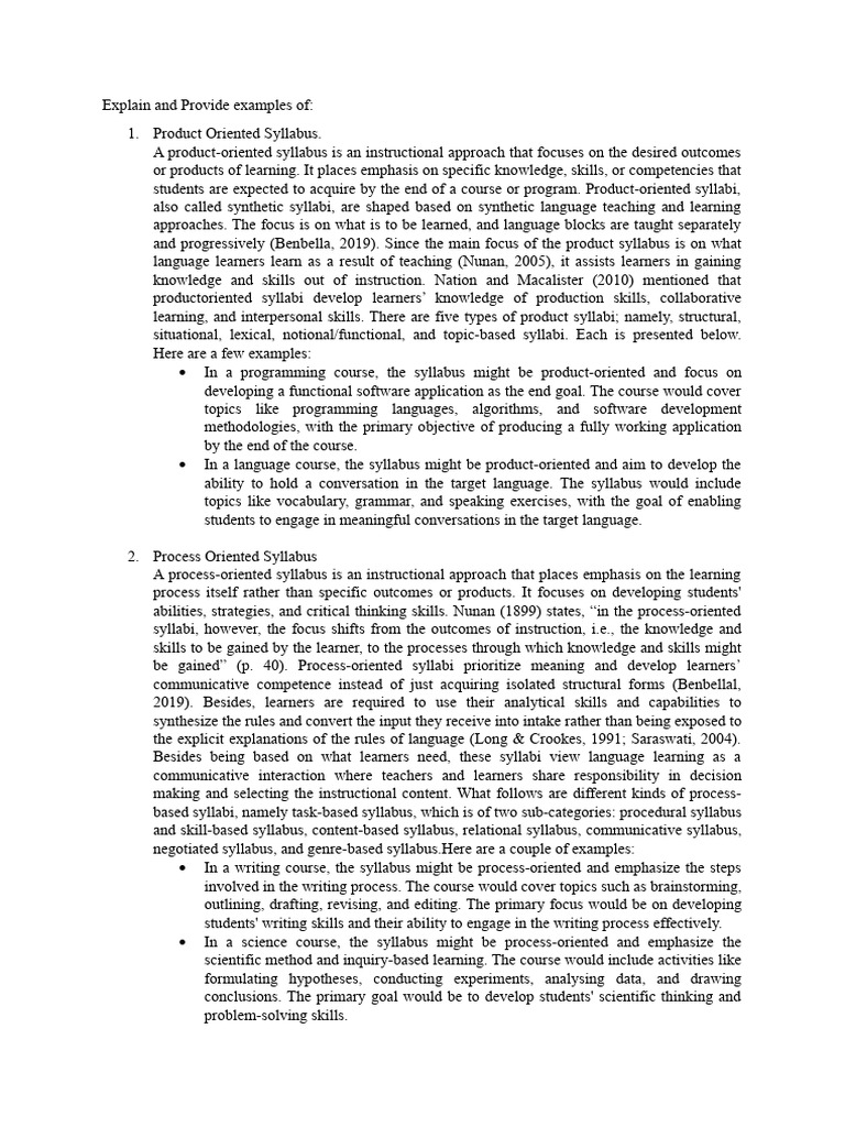 Understanding Syllabus Types | PDF | Learning | Language Education