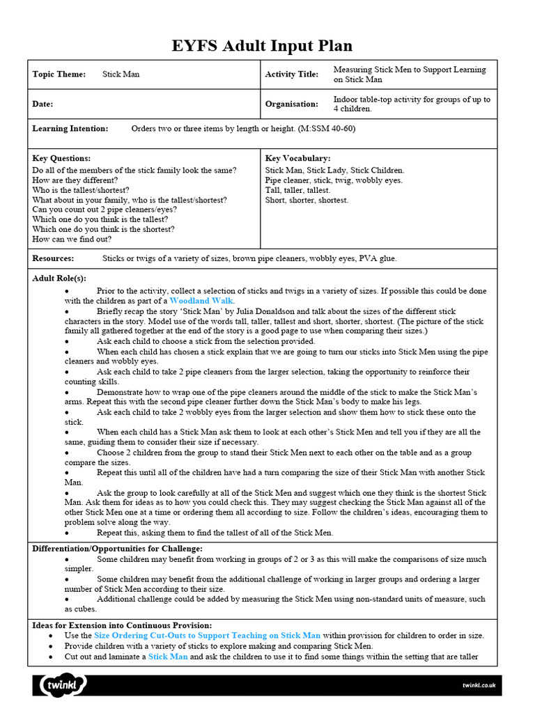 EYFS Adult Input Plan | PDF | Behavior Modification | Cognitive Psychology