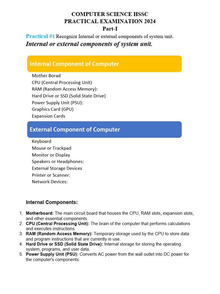 HSSC Practical | PDF | Input/Output | Computer Data Storage