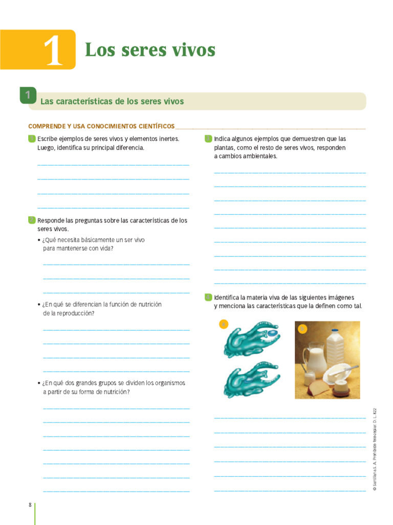 Características y Ejemplos de Seres Vivos | PDF | Organismos | Biología ...