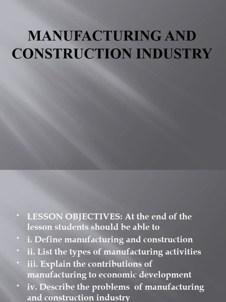 Manufacturing and Construction Industry | PDF | Poverty | Poverty ...