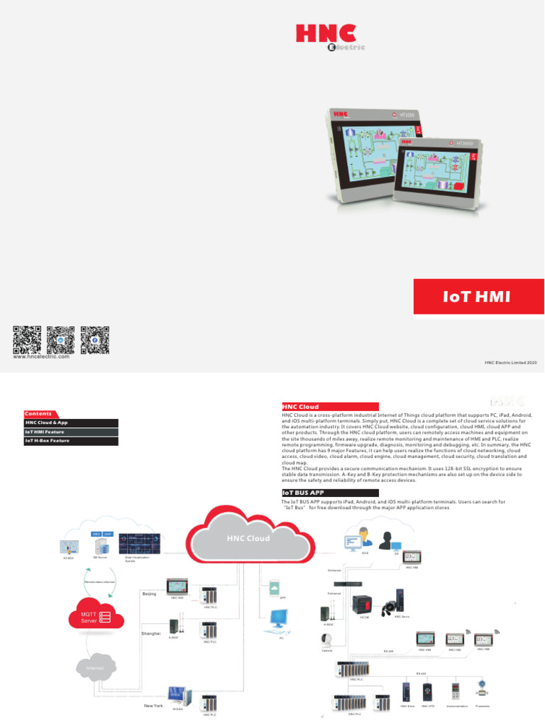 HNC HT3000 IoT HMI Catalog-202008 | PDF | Internet Of Things | Cloud Computing