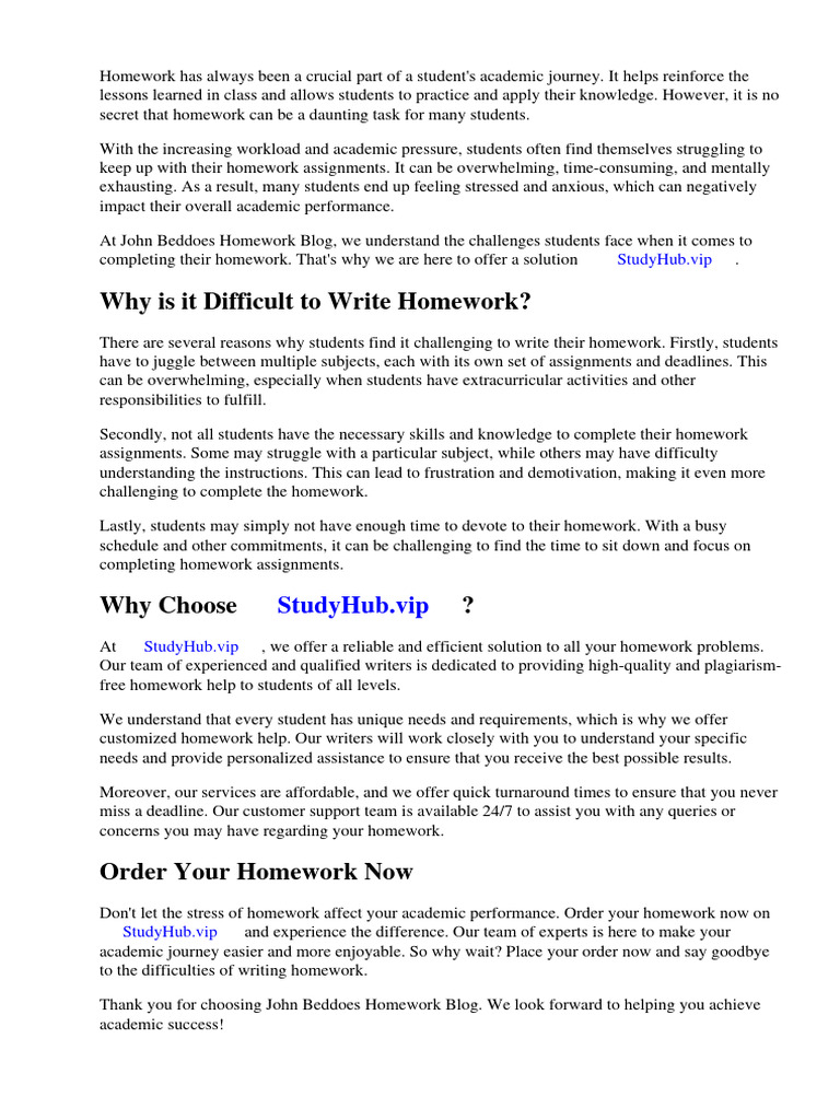 Homework Blog John Beddoes | PDF | Homework